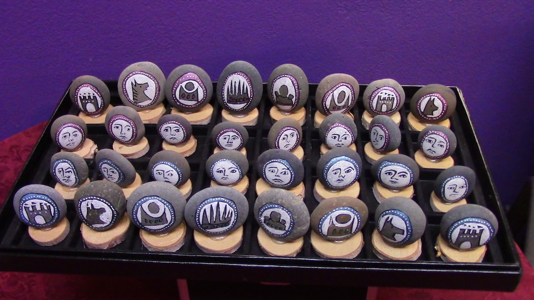 Chess Set Painted Rocks by E.J. Gold - Etsy