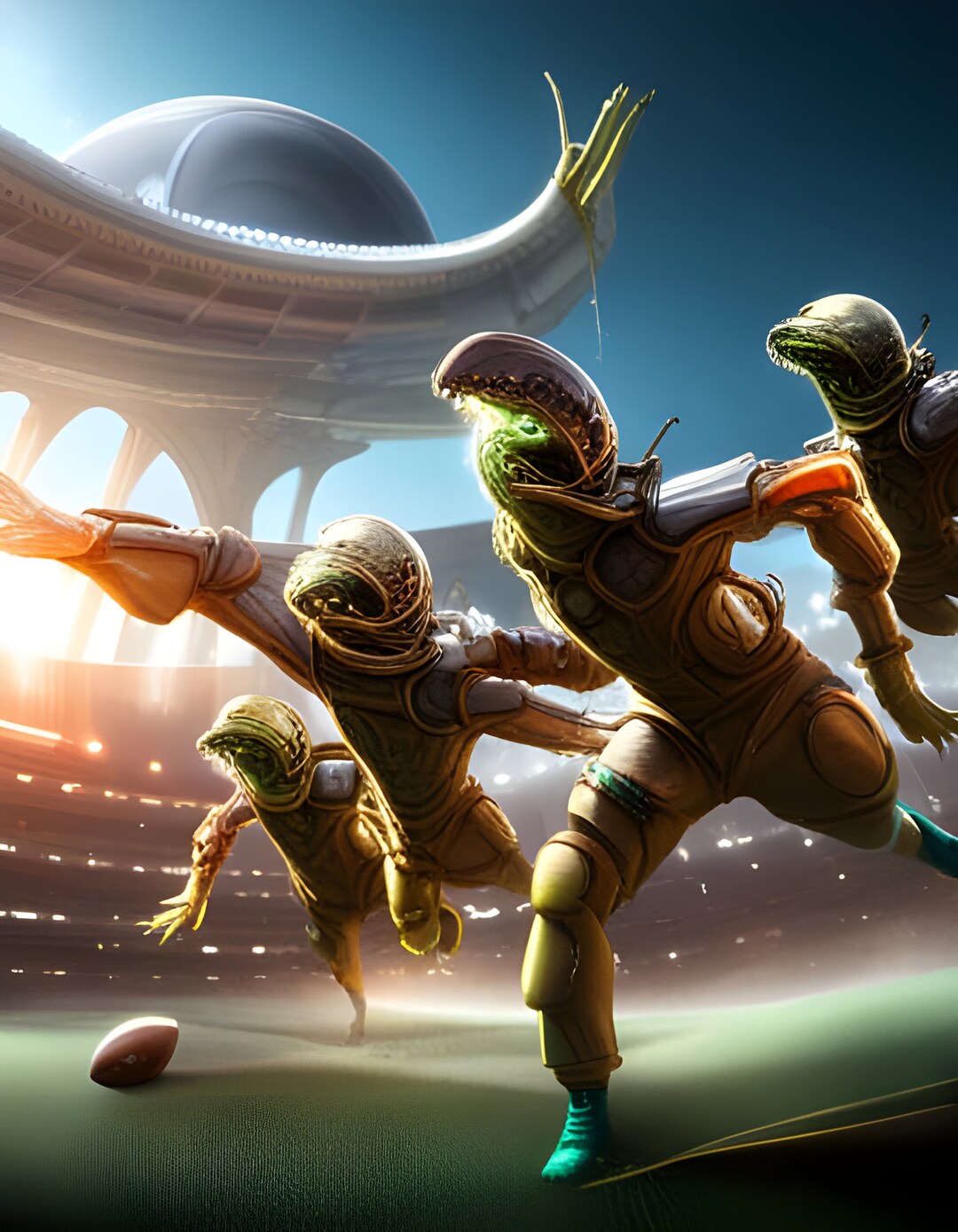 E.J. Gold "alien Sports League Football - the Gnorra Trojan All-stars ...