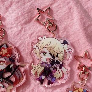 Genshin Impact Acrylic Keychains genshin X Pokémon Charm Klee Hu Tao ...