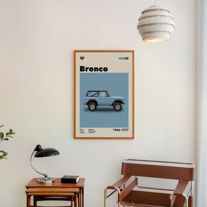 Mid-century Ford Bronco Poster: Retro Car Wall Art (digital Download ...