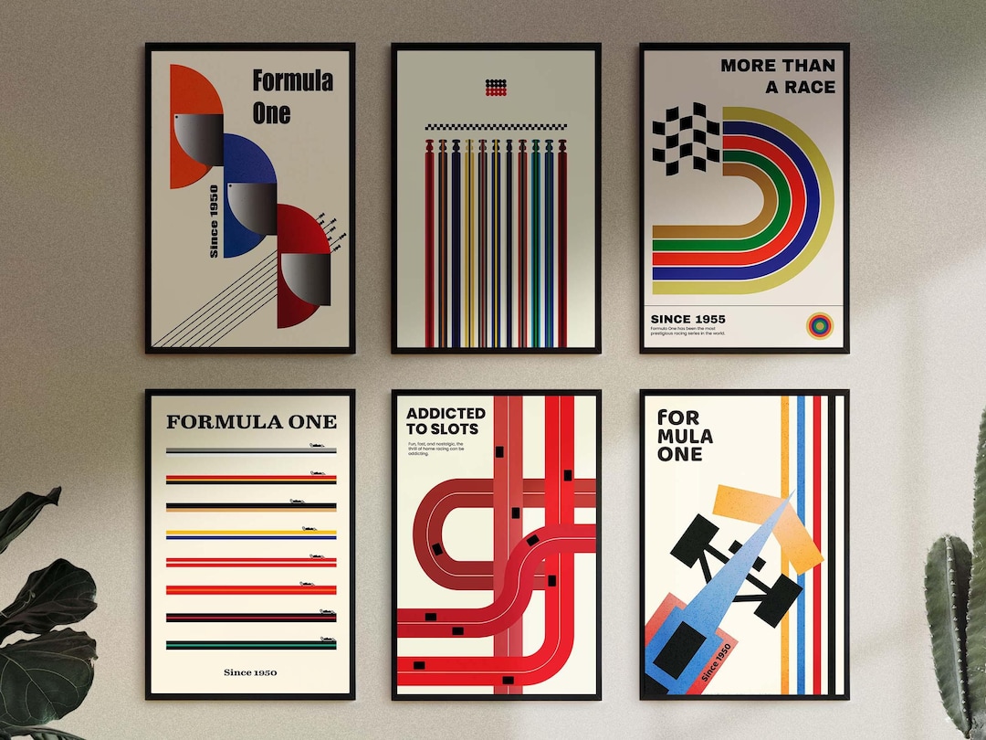 Formula One Racing Posters: Bauhaus F1 Car Prints (digital Download) - Etsy