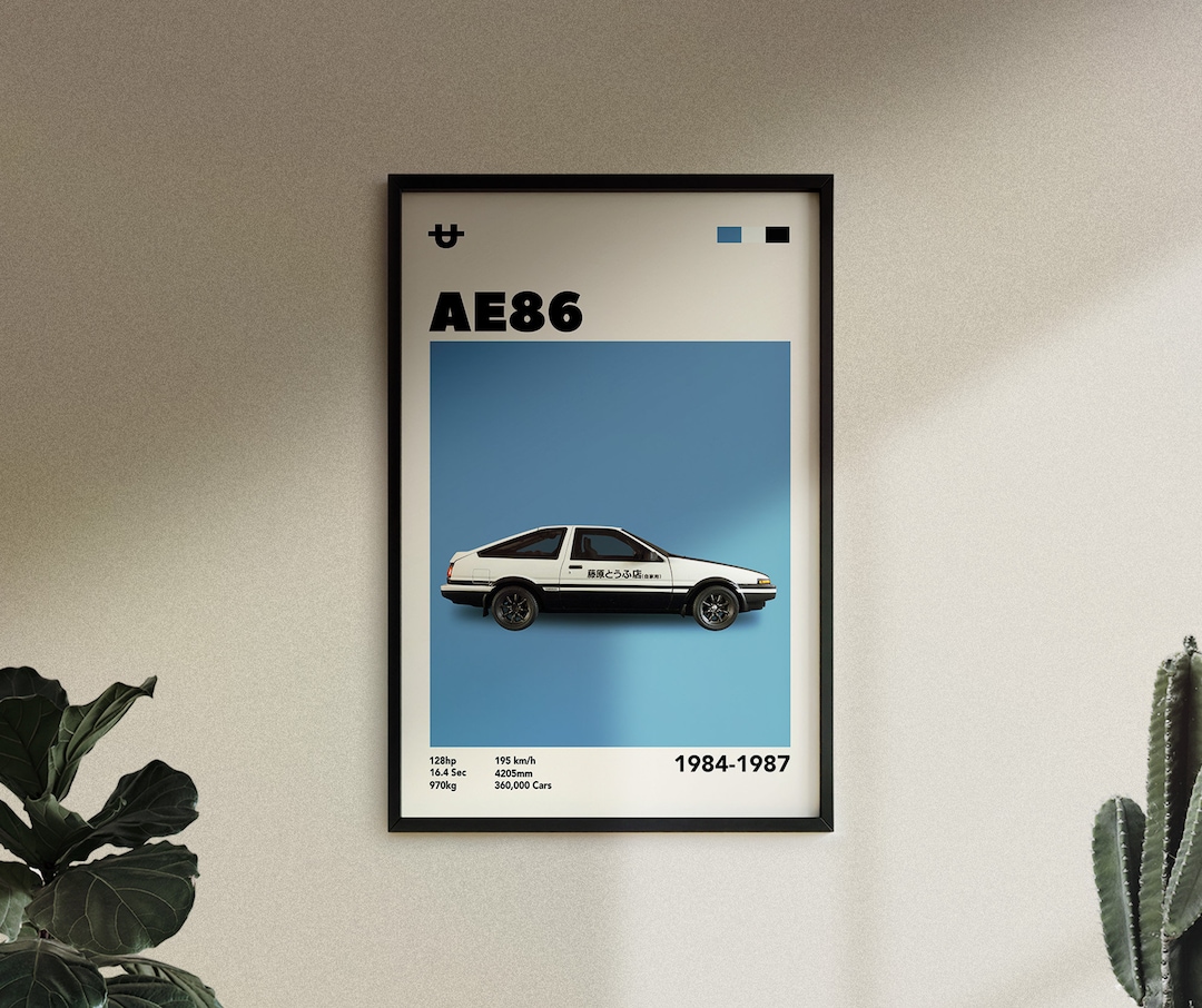 Digital Download Mid-century Toyota AE86 Poster Gift, Car Print ...