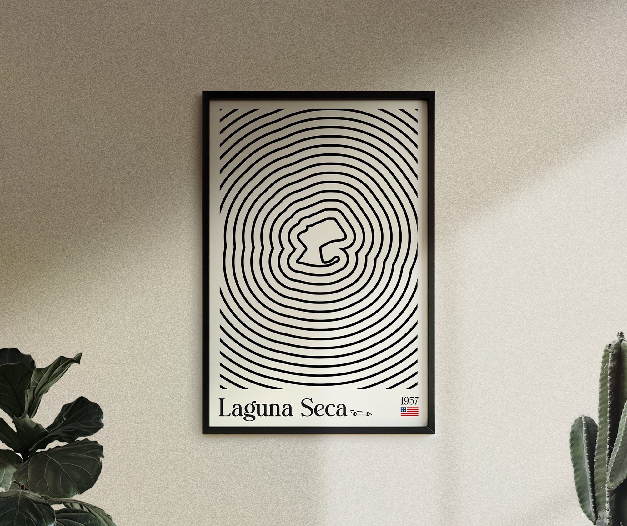 Bauhaus Inspired Laguna Seca Poster for Car Enthusiast, Fathers Day ...