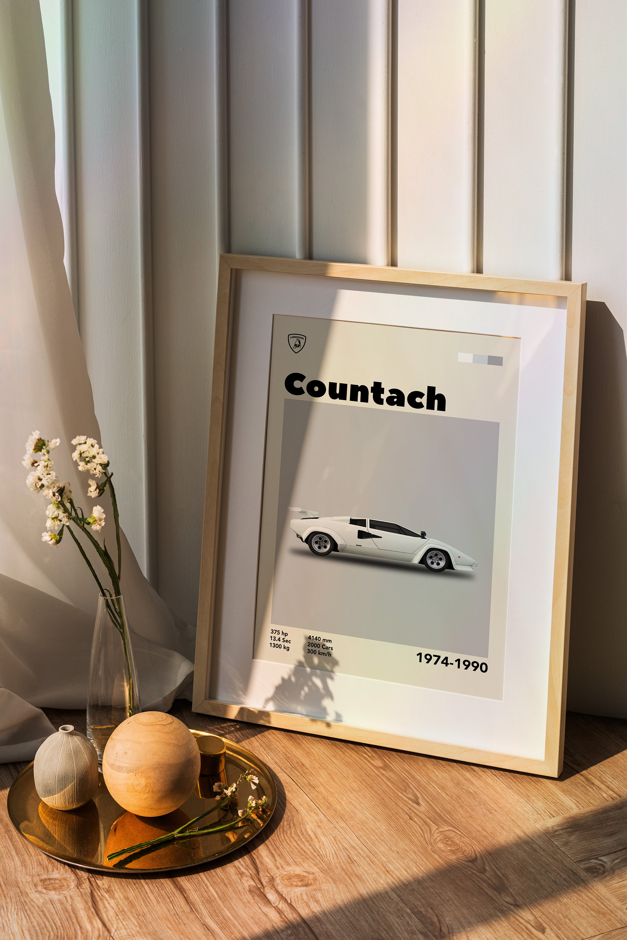 Mid-century Lamborghini Countach Poster Car Print Birthday - Etsy