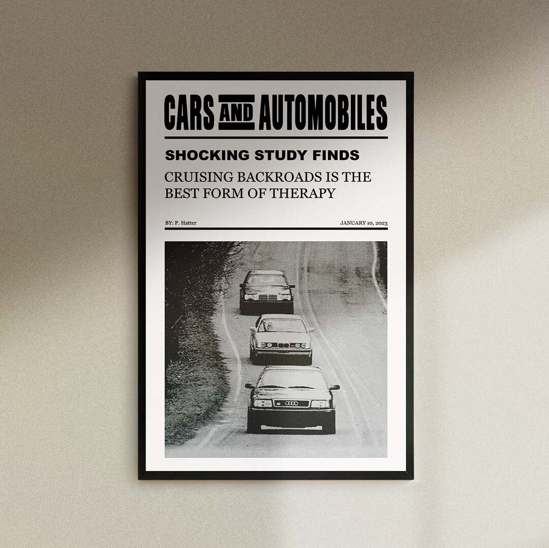 Car Enthusiast News Print, Car Enthusiast Car and Driver Wall Art ...