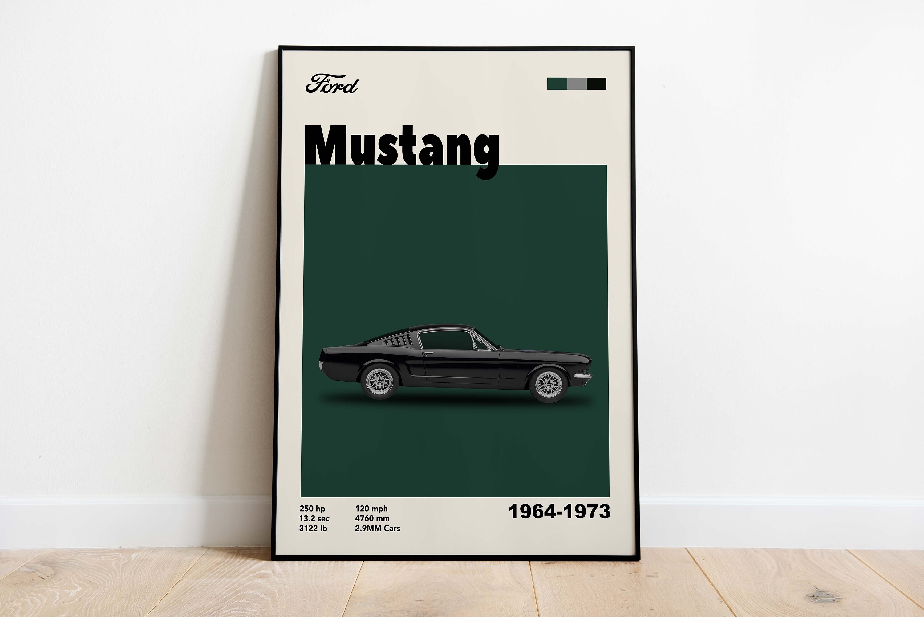 Mid-century Ford Mustang Poster: 1960s Car Art (digital Download) - Etsy