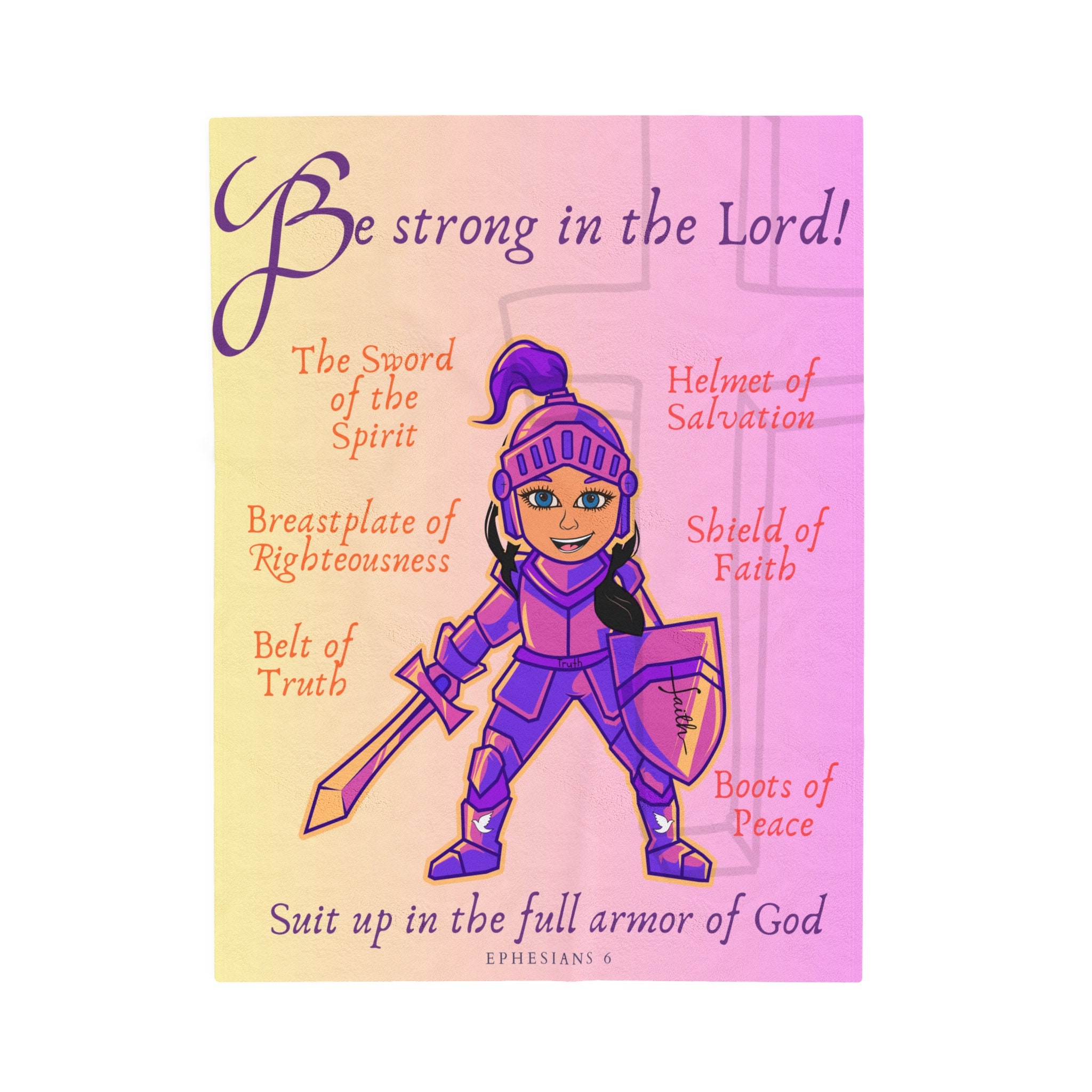 Pink Armor of God Bible Verse Prayer Blanket, Religious Healing Gift ...