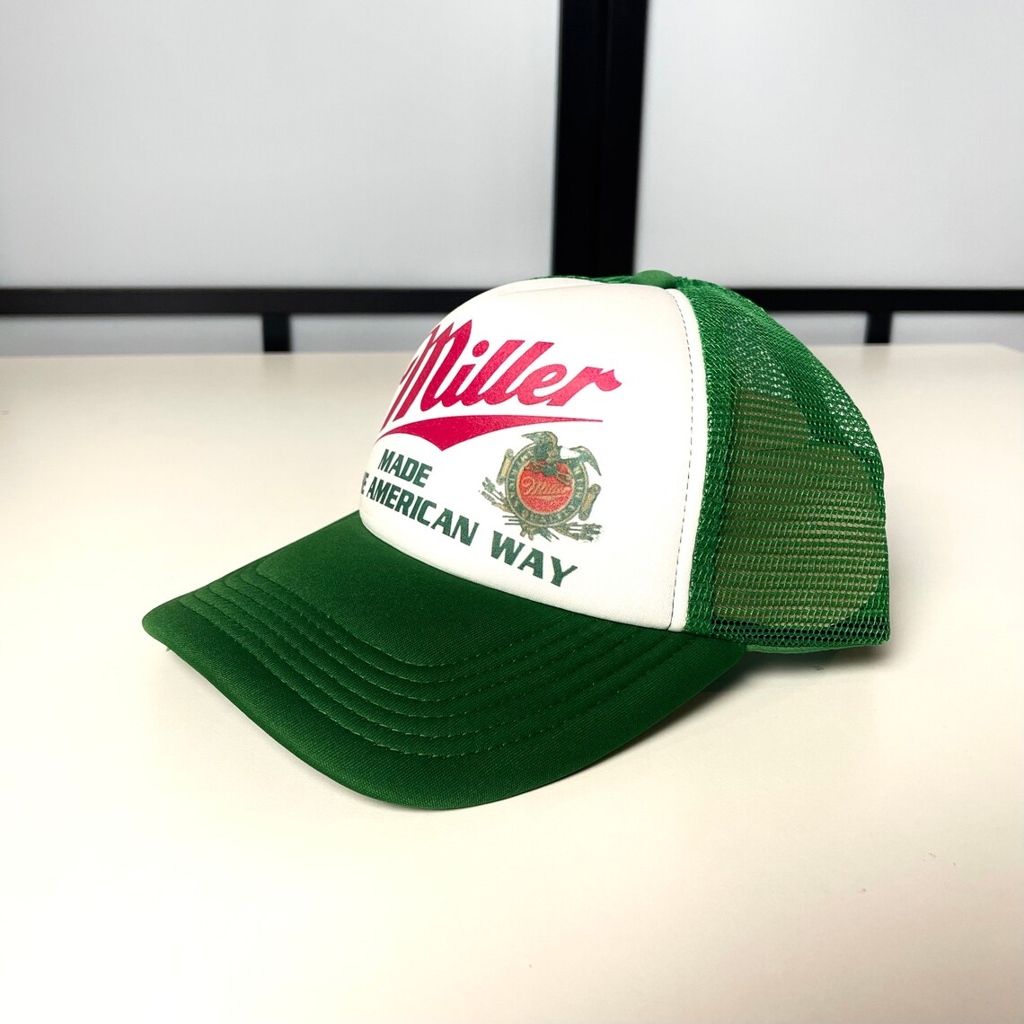 Miller Beer Trucker Hat Mesh Hat Snap Back Hat Dark Green New - Etsy