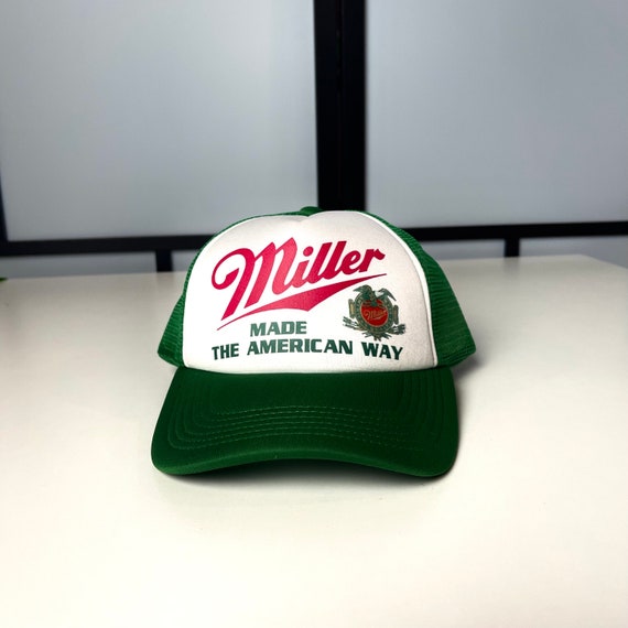 Miller Beer Trucker Hat Mesh Hat Snap Back Hat Dark Green New - Etsy