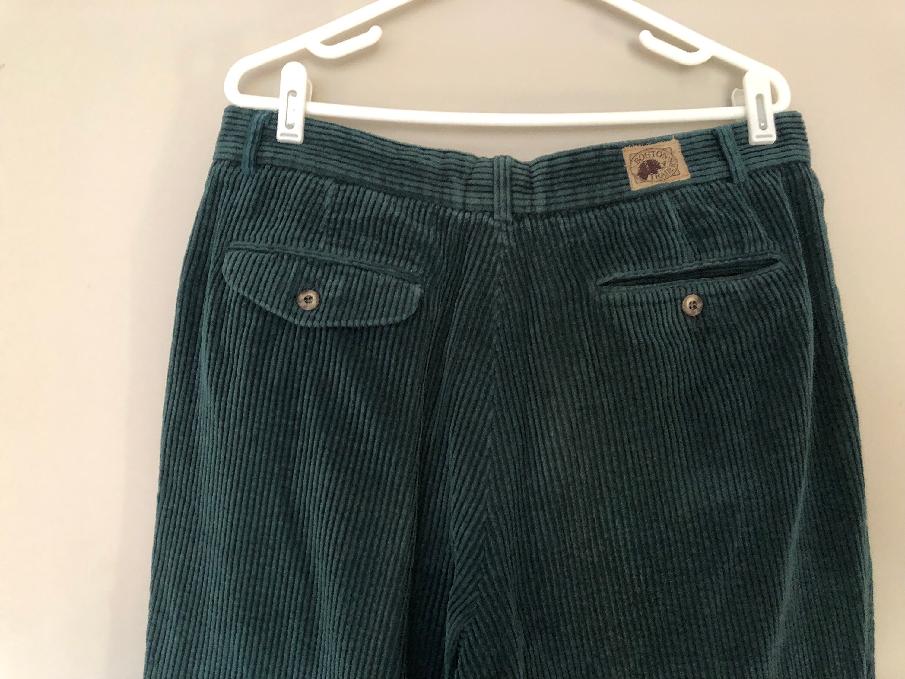 Forest Green Wide Wale Cords / 36x30 / 1990s / Pleated Front / Baggy ...