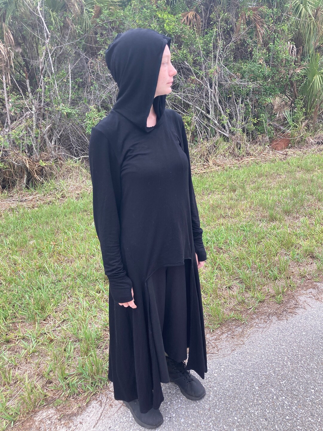 Renaissance Cosplay Costume Assassin Cloak Steampunk Long Black Hooded ...