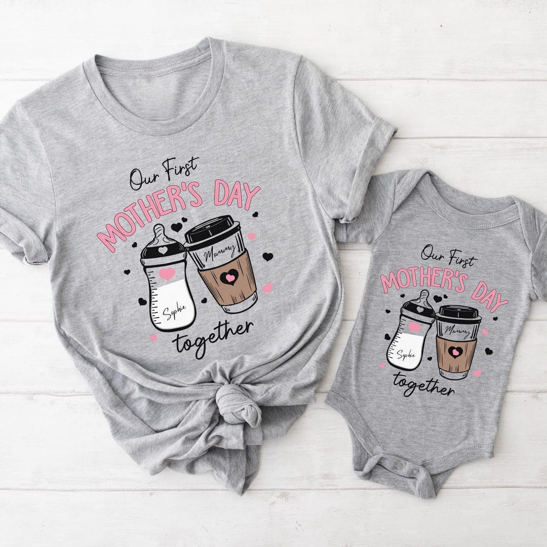 Personalized First Mother’s Day Matching Shirts - Mommy and Baby Outfit ...