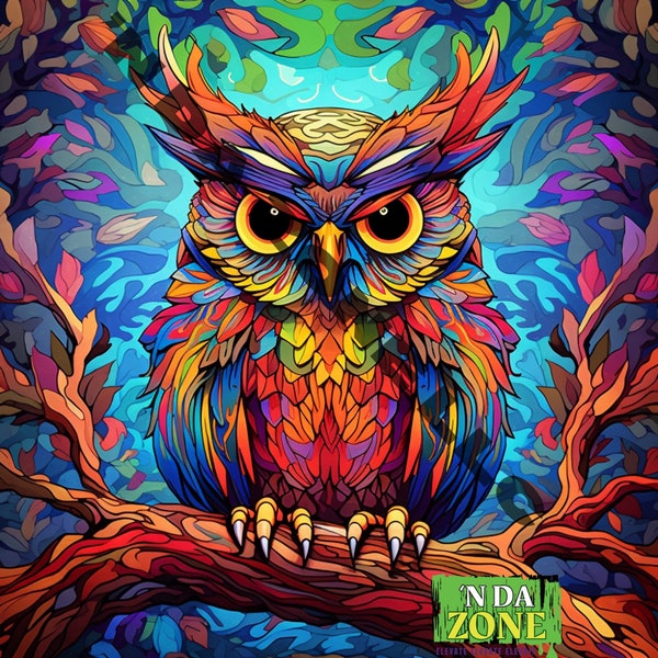 Psychedelic Owl - Etsy