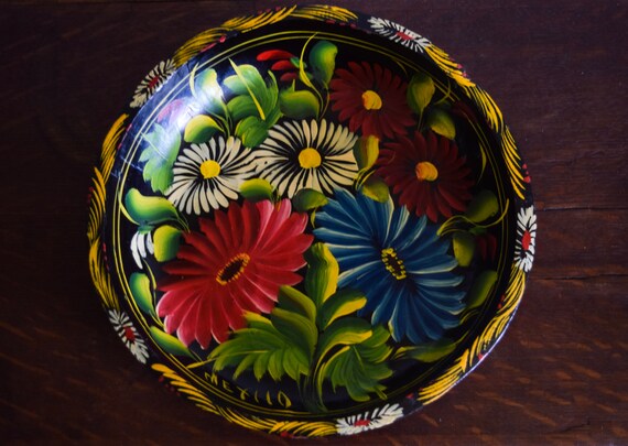 Hand-painted Mexican Batea Bowl - Etsy