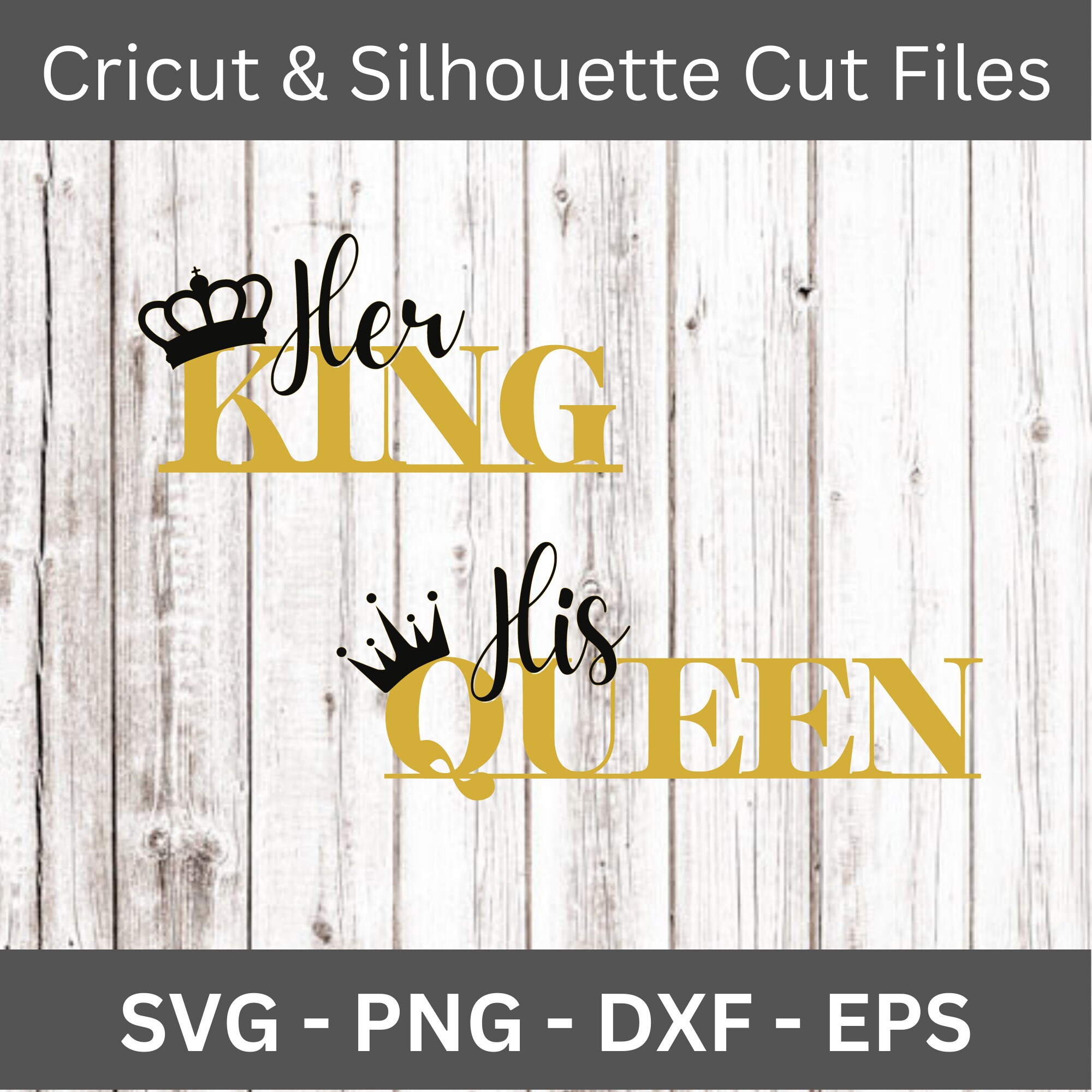His Queen Her King SVG Digital Download, Clipart, Cut Files for Cricut ...