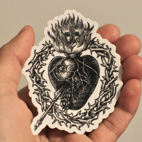 Sacred Heart of Jesus Catholic Sticker Vinyl Sticker - Etsy