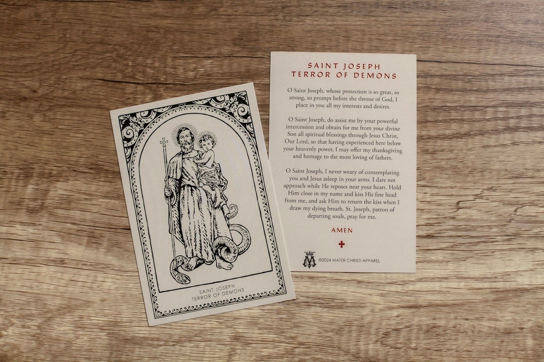 4x6 St. Joseph Terror of Demons Prayer Card Catholic Holy Card Catholic ...