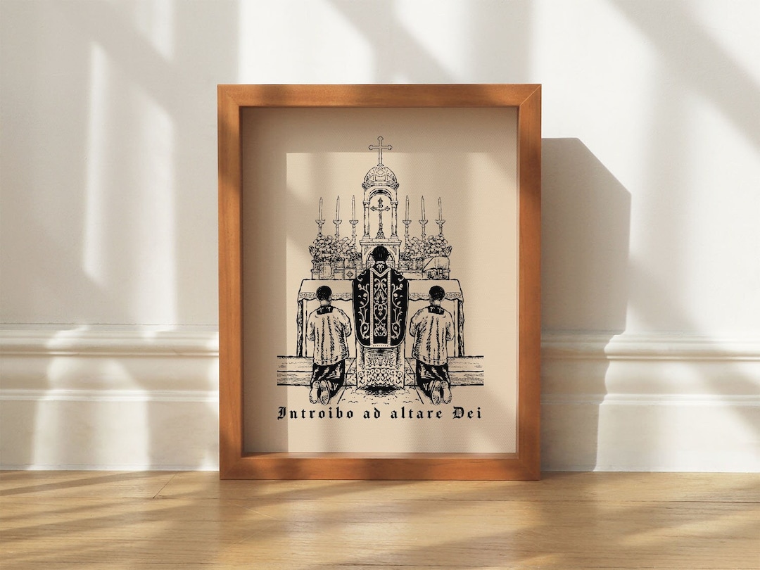 Latin Mass Introibo Ad Altare Dei Catholic 8" X 10" Wall Art Print ...