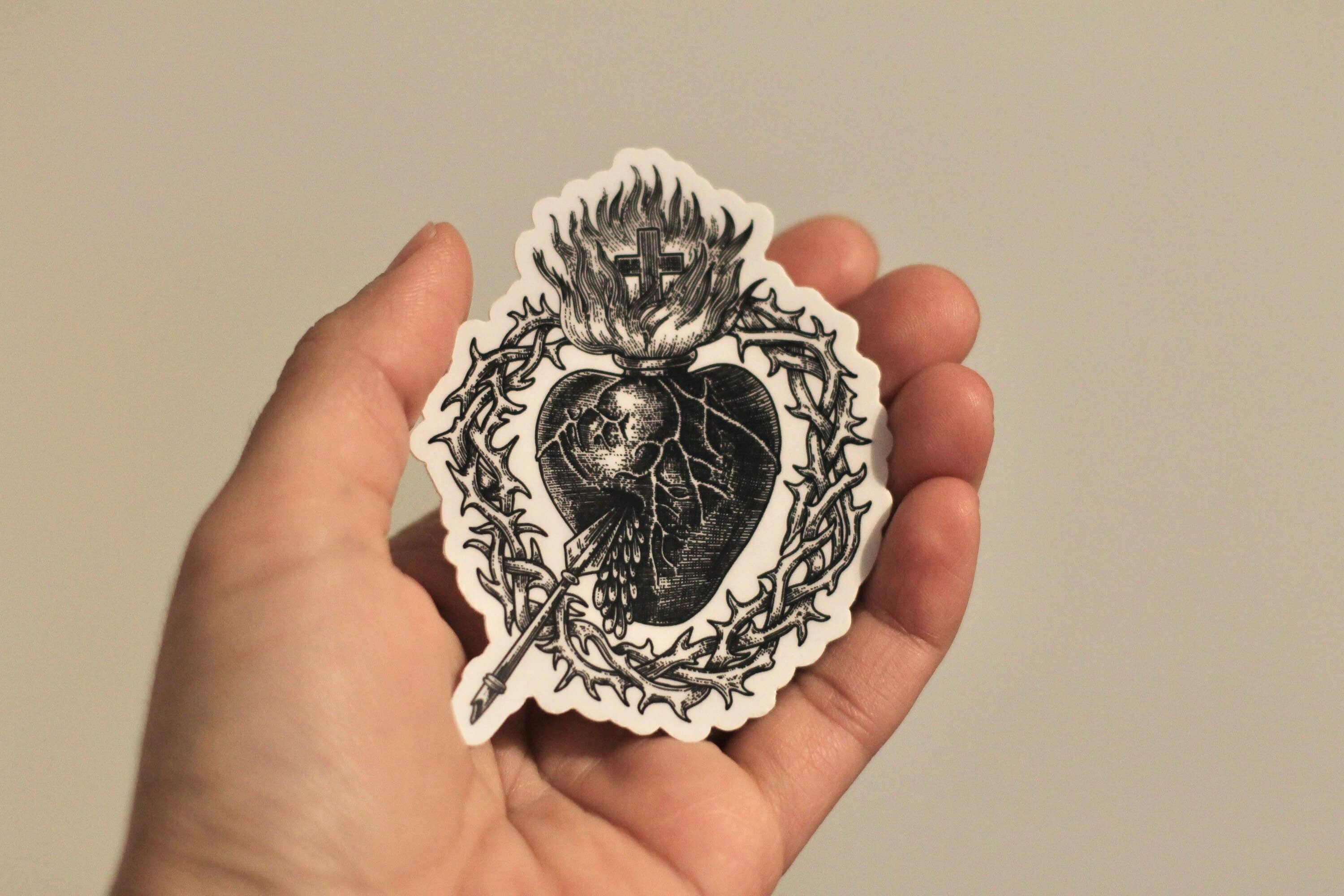 Sacred Heart of Jesus Sticker Catholic Sticker - Etsy