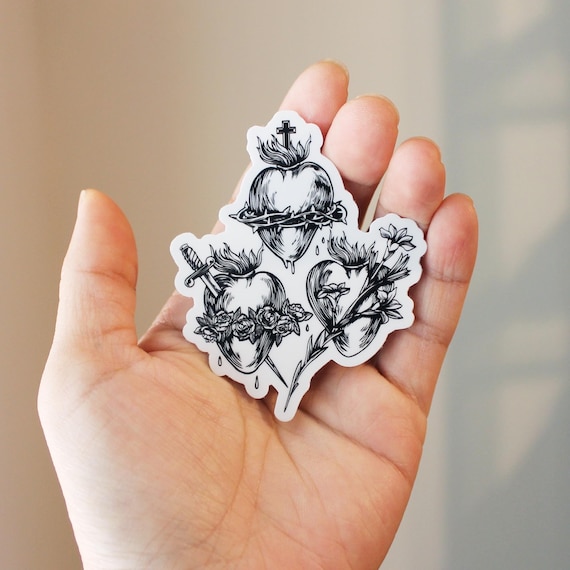 Three Hearts of the Holy Family Sticker Catholic Sticker - Etsy
