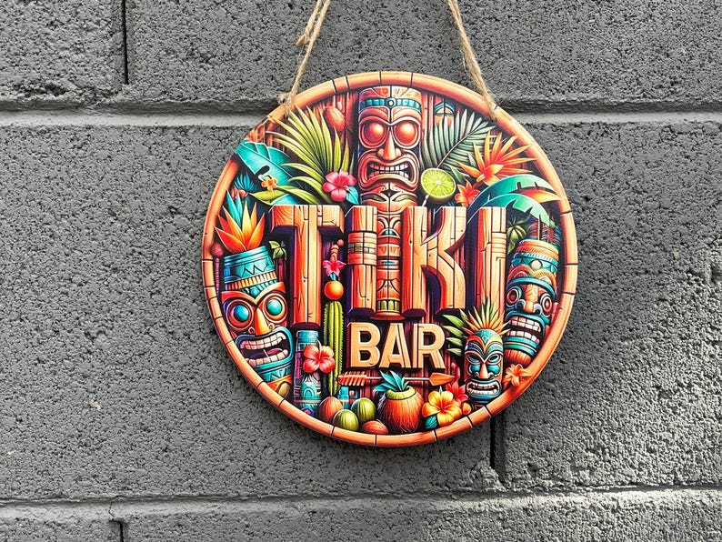 Tiki Bar Wooden Sign - Etsy