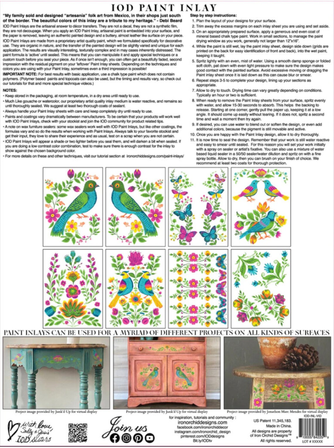 Vida Flora Paint Inlay by Debi Beard - Iron Orchid Designs - 8 Pages - Etsy