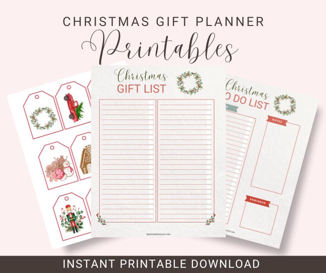 Christmas Gift Planner Printable | PDF Printables | Holiday Shopping ...