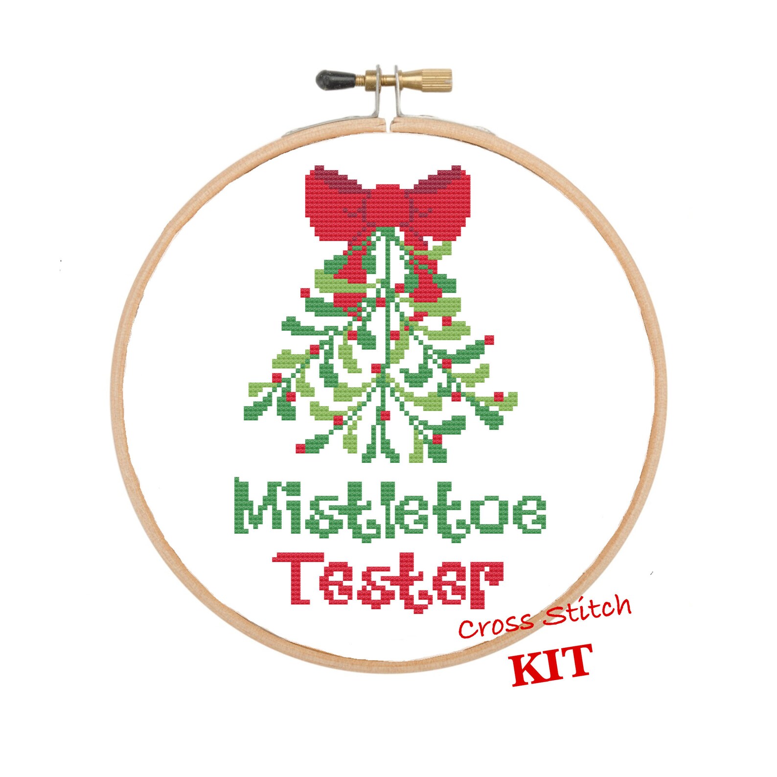 Mistletoe Tester Cross Stitch Kit - Etsy