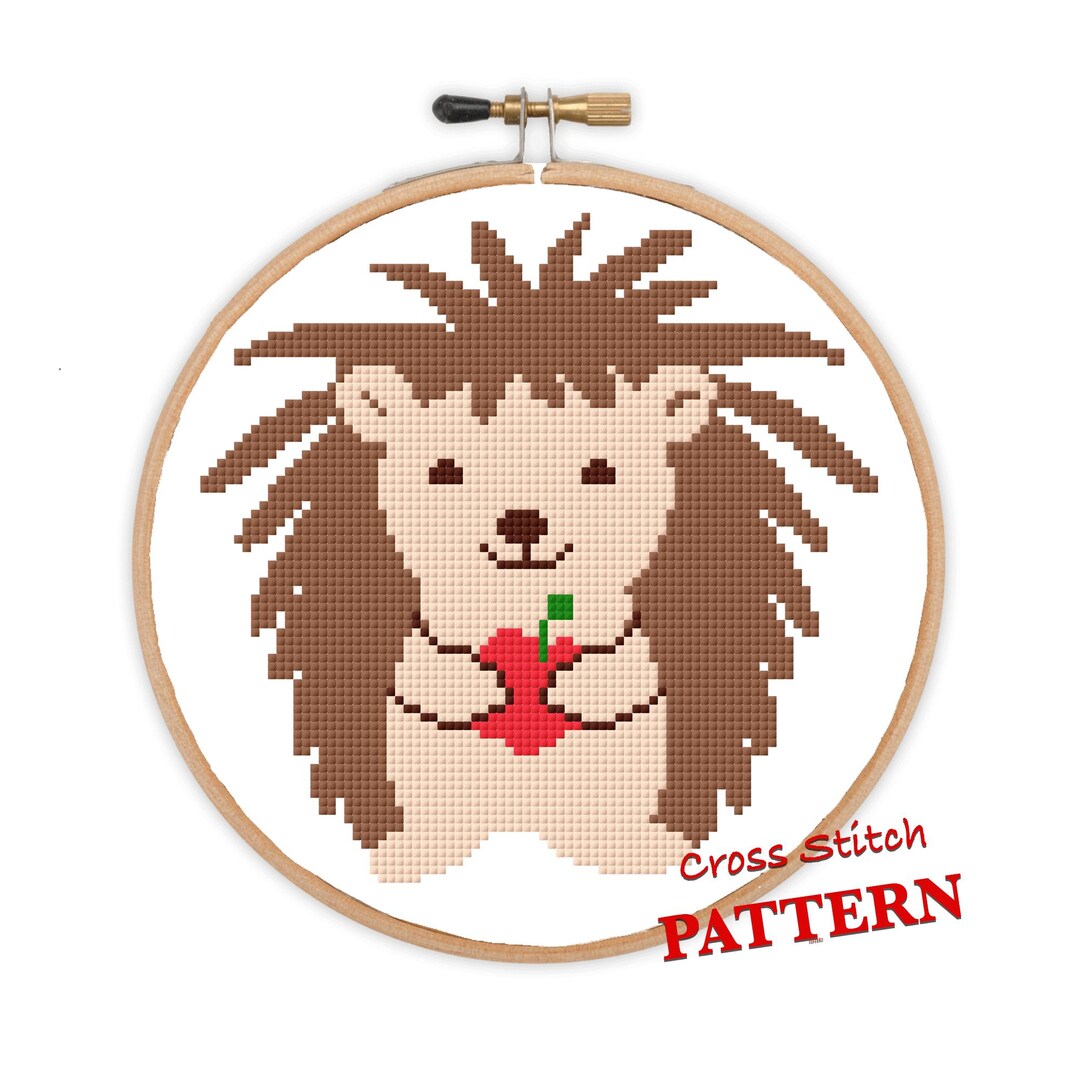 Porcupine Fun Modern DIY .pdf Cute Porcupine Cross Stitch Pattern - Etsy