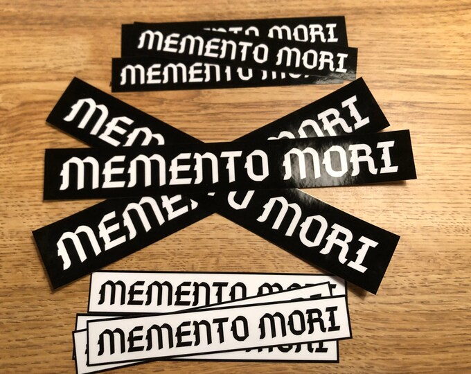 Wide Memento Mori Bumper Sticker - Cool Abstract Minimalist Stoic ...