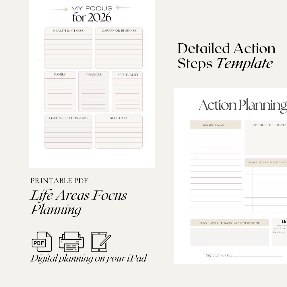 End of Year Review, 2025 2026 New Years Resolutions Printable Bundle ...