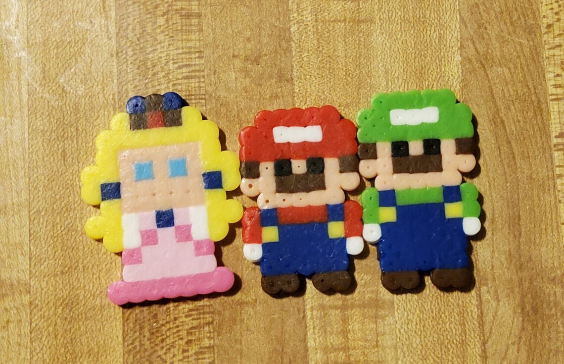 Mario Bro's Perler Bead Magnets • Magnet Gift • Decor for Kitchen • - Etsy
