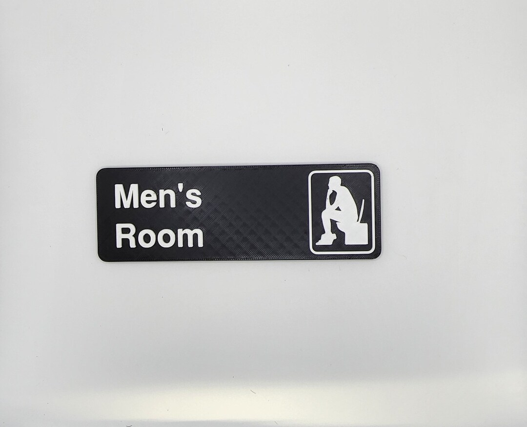 Sit and Stay a While 3D Printed Men's Bathroom Sign - Etsy