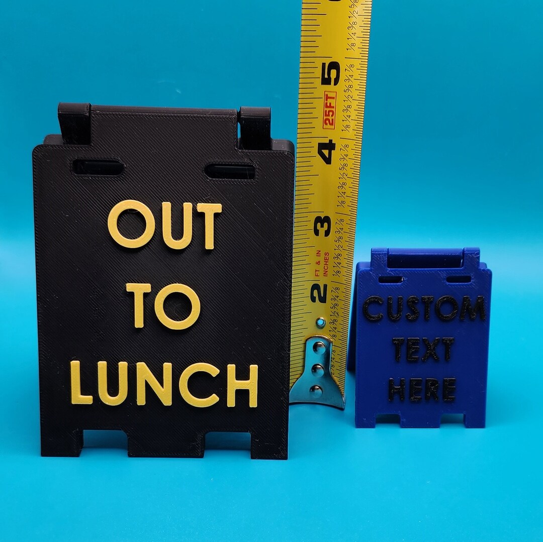 3D Printed Out to Lunch Advertisement Sign Glow in Dark Any Color Combo ...