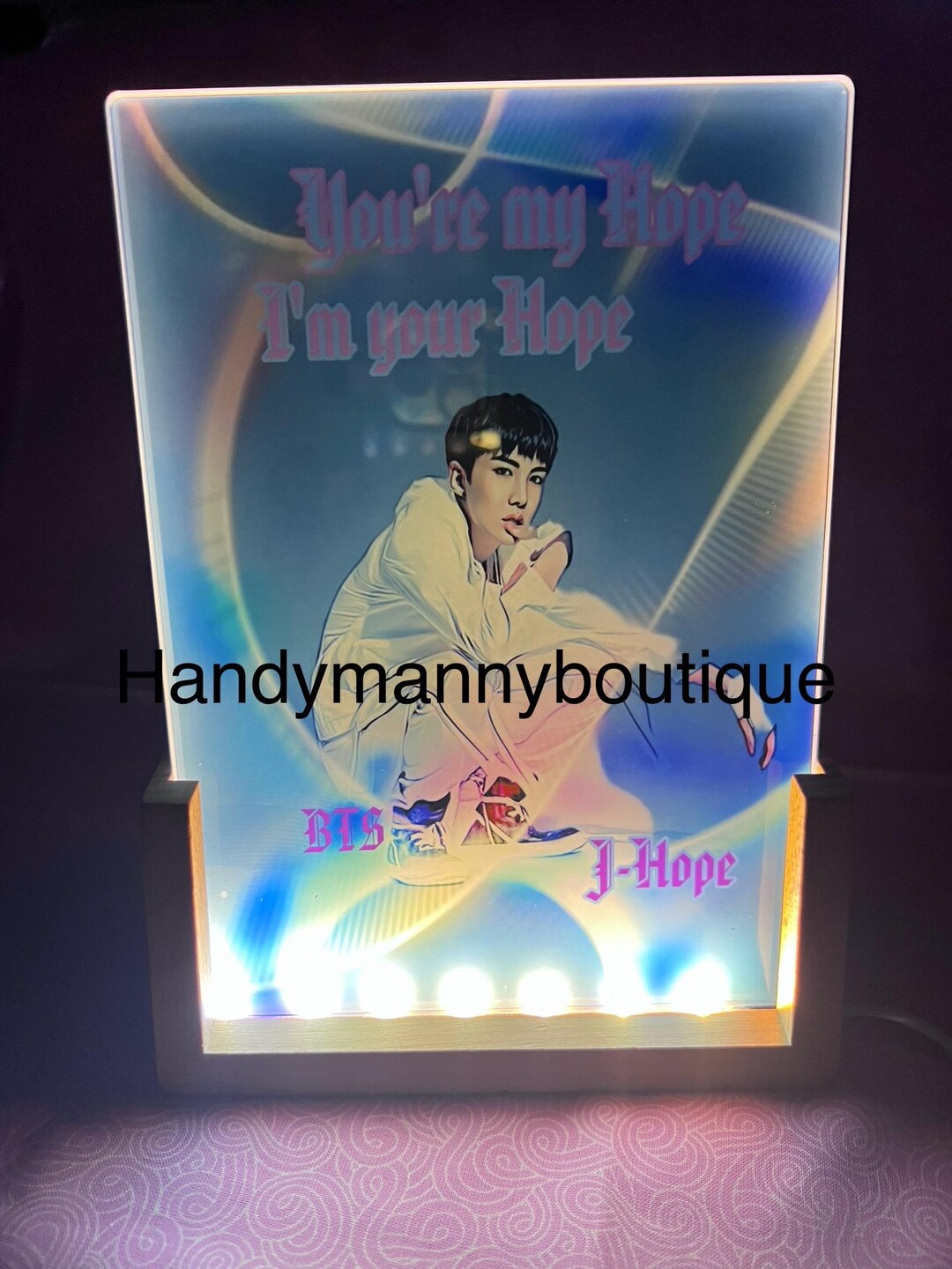 K-pop Glass Photo Frames Panels White 5" X 7" With Warm Light - Etsy