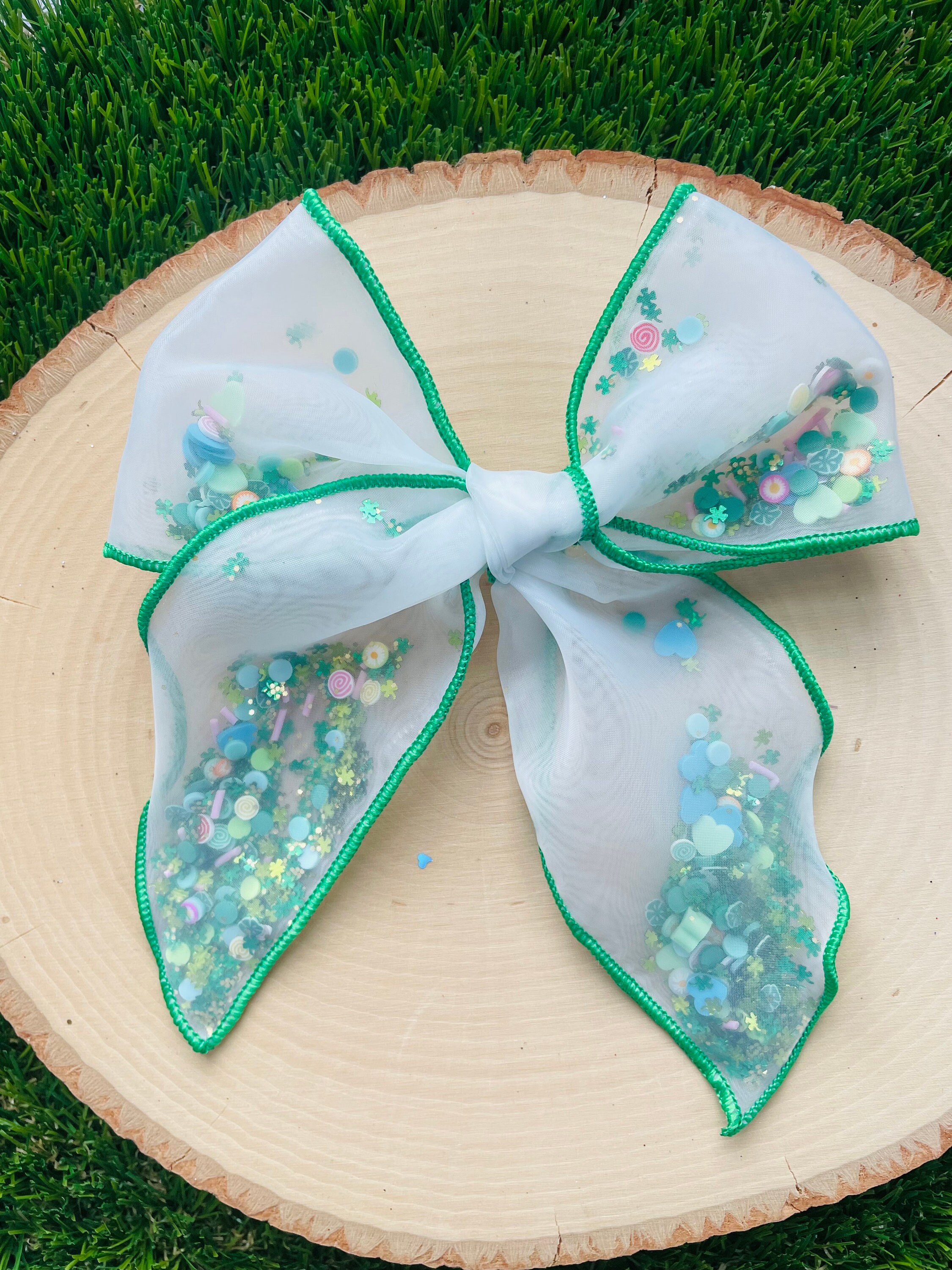 St Patricks Day Sheer Shaker Bow, St Pattys Shaker Bow, Green Irishs ...