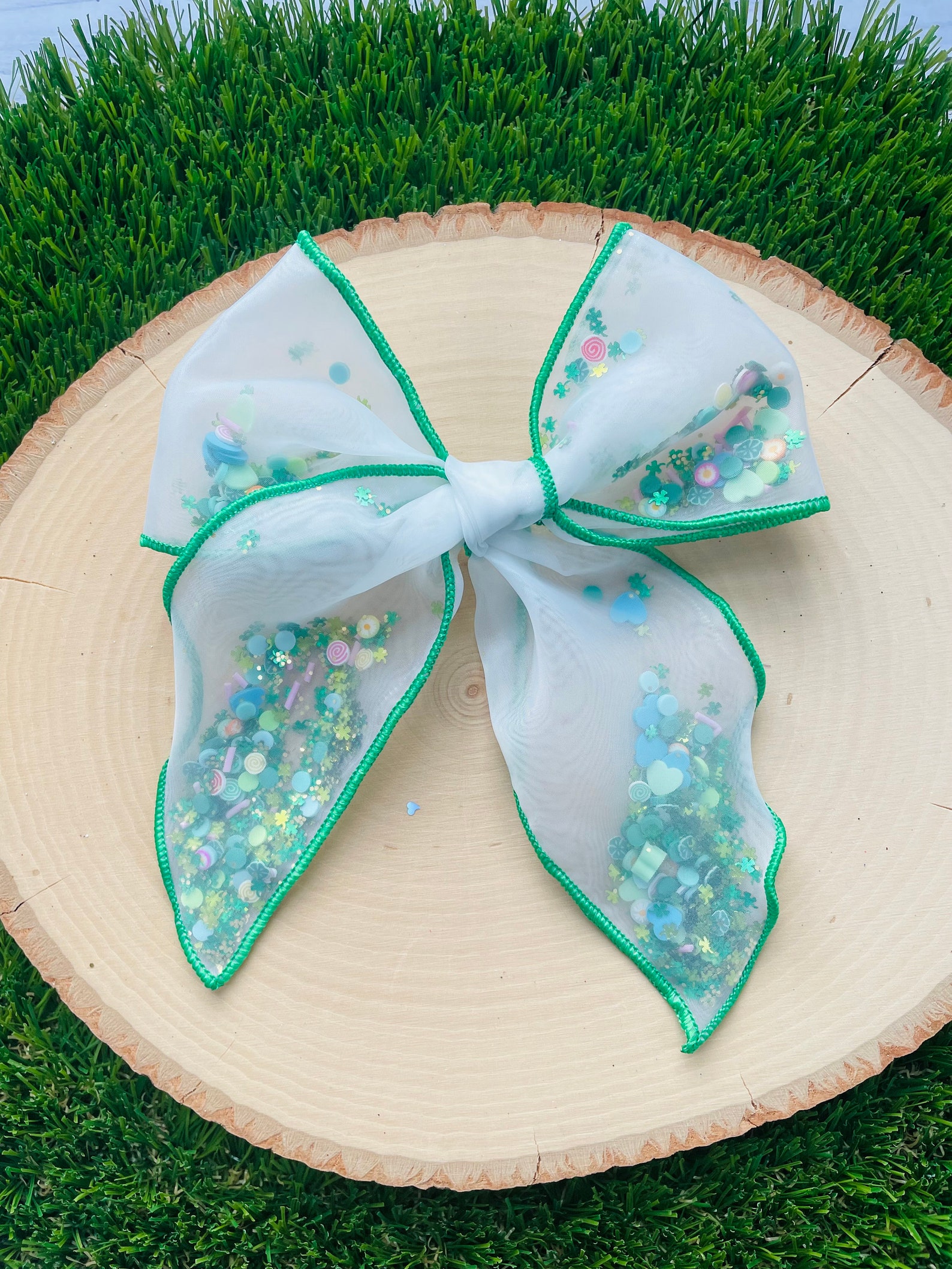 St Patricks Day Sheer Shaker Bow, St Pattys Shaker Bow, Green Irishs ...