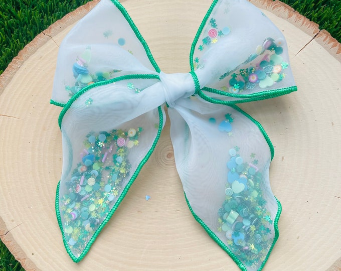 St Patrick’s Day Sheer Shaker Bow, St Patty’s Shaker Bow, Green Irish’s ...