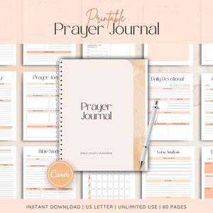 Prayer Journal Printable | Christian Bible Study Planner | Faith Daily Devotion Journal ...