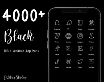 Black Icon Pack | Etsy