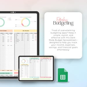 Pastel Budget Planner | Monthly Finance Tracker | Google Sheets Excel ...