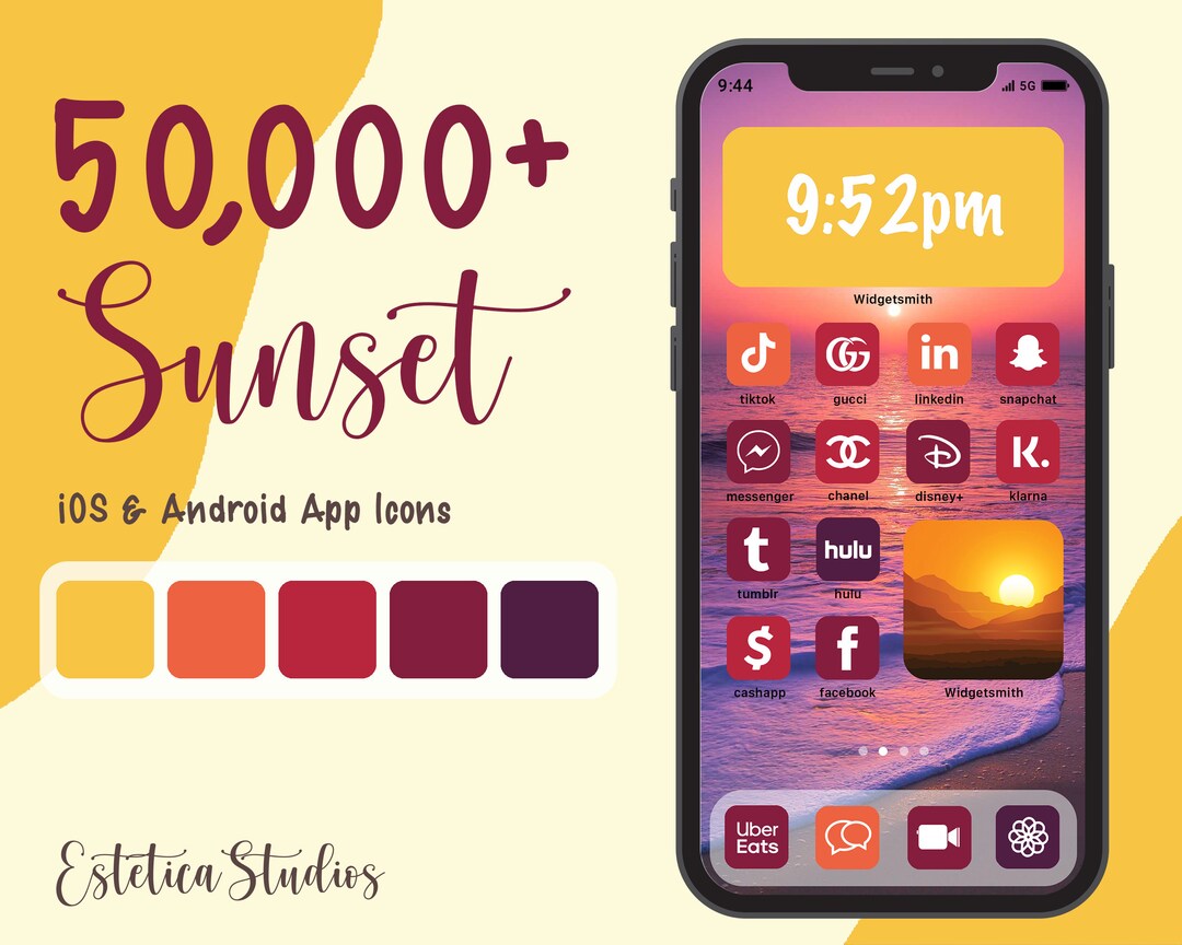 50,000+ Sunset Minimalistic App Icon Pack | IOS 14 | IOS 15 | Widgets ...