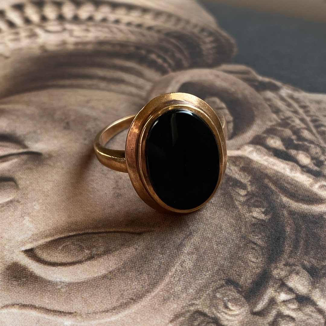 Onyx Void Signet 10K Ring - Etsy