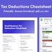 Small Business Tax Deductions Spreadsheet and Cheatsheet .csv,.xlsx ...