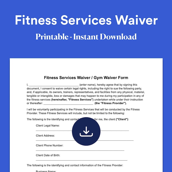 Gym Waiver and Release Forms - Etsy