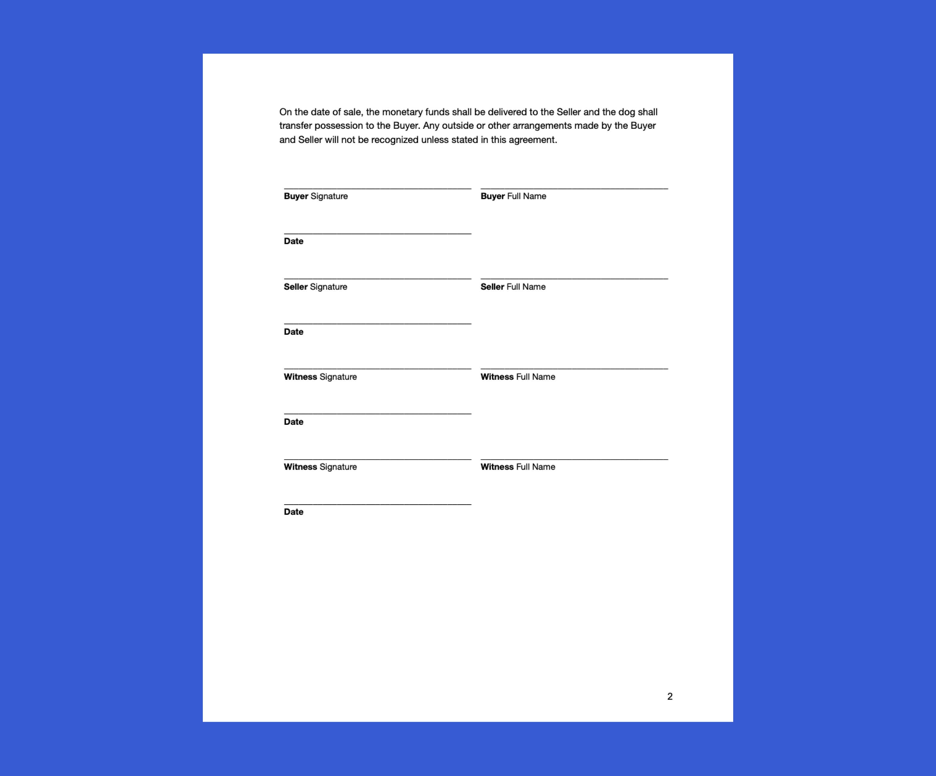 Dog Puppy Bill of (editable PDF & DOCX - Etsy