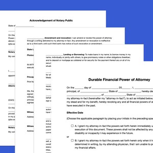 Durable Financial Power of Attorney Template: Editable PDF & DOCX ...