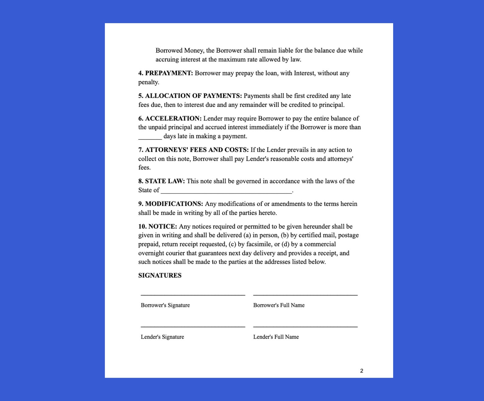 Editable Promissory Note Template: US Letter (PDF & DOCX) - Etsy