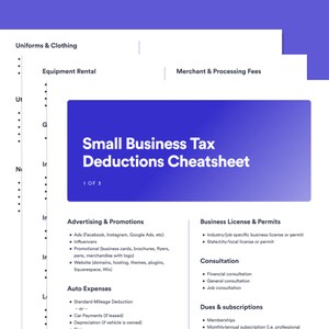Small Business Tax Deductions Spreadsheet and Cheatsheet - .csv,.xlsx ...