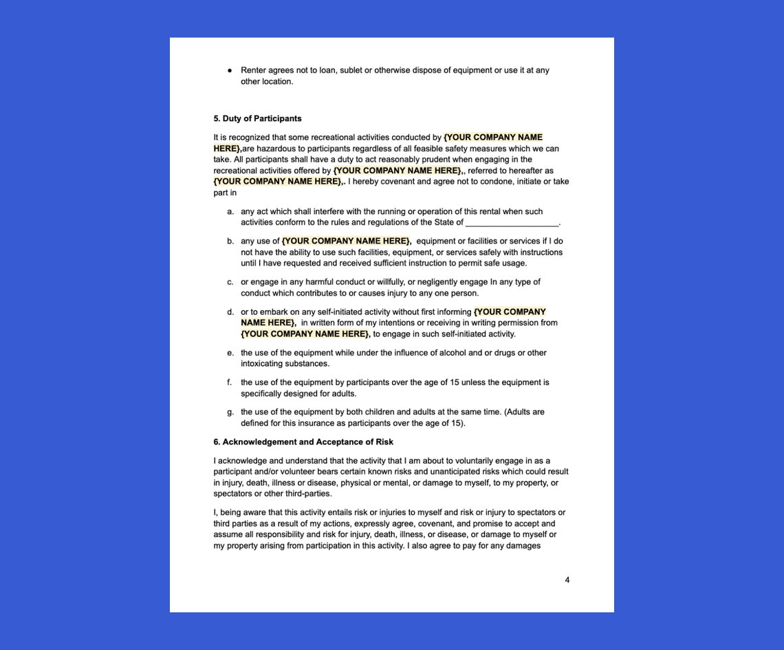 Bounce House Rental Contract: Editable Inflatable Agreement (PDF, DOCX ...